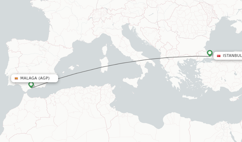 Direct (non-stop) flights from Malaga to Istanbul - schedules ...