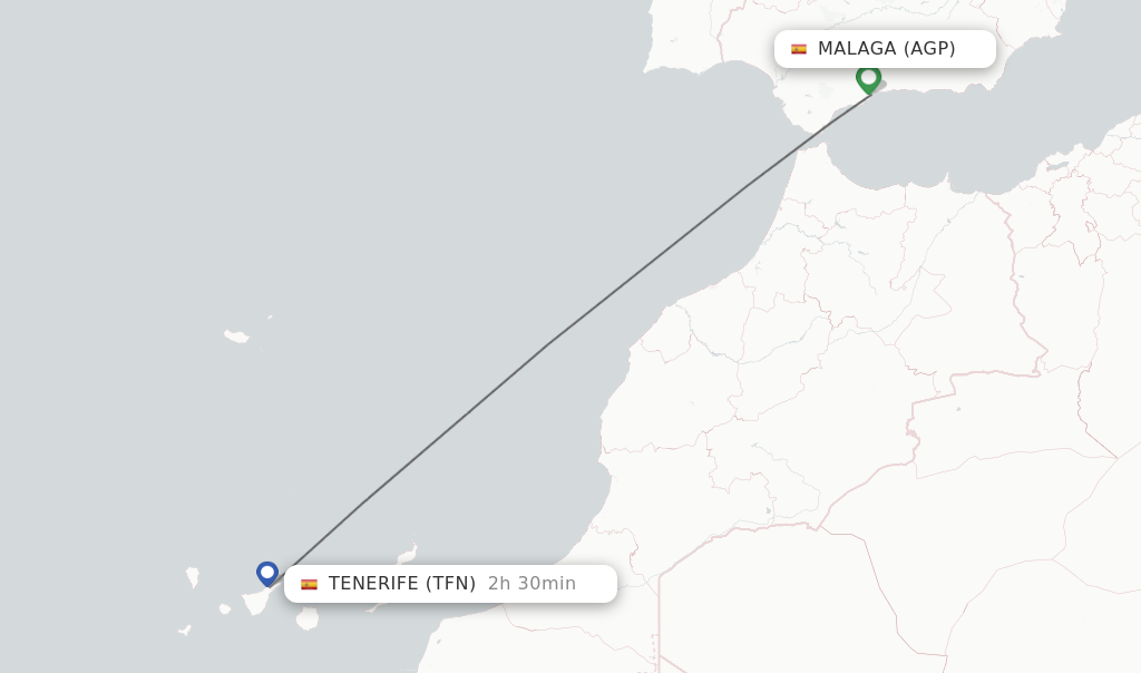 Direct (non-stop) flights from Malaga to Tenerife - schedules ...