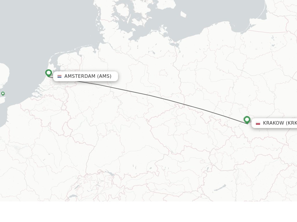 Direct (non-stop) flights from Amsterdam to Krakow - schedules ...