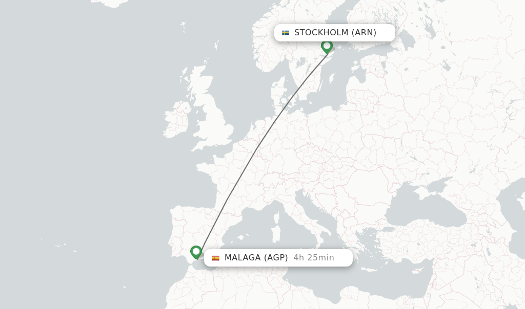 Direct (non-stop) flights from Stockholm to Malaga - schedules ...