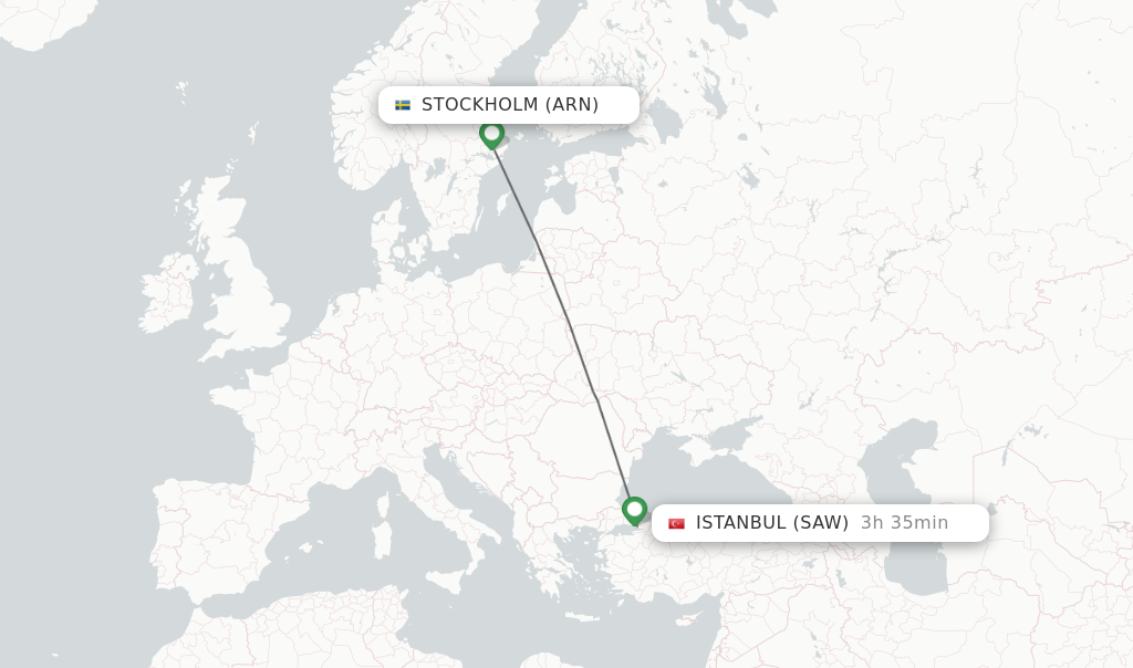 Direct (non-stop) flights from Stockholm to Istanbul - schedules ...