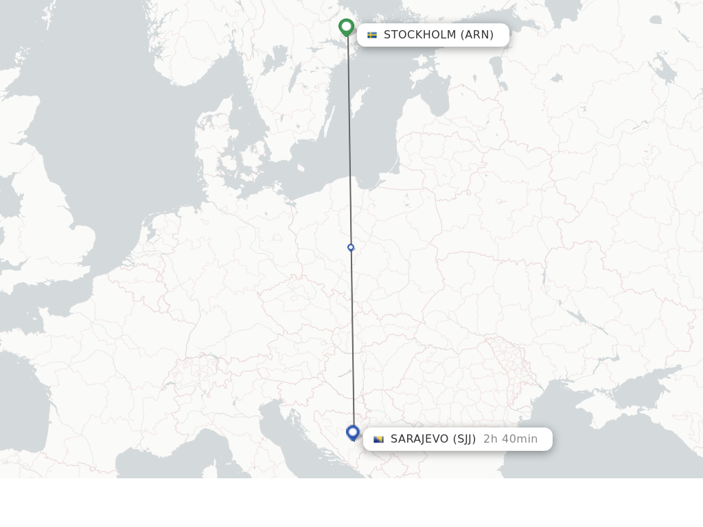 Direct (non-stop) flights from Stockholm to Sarajevo - schedules ...
