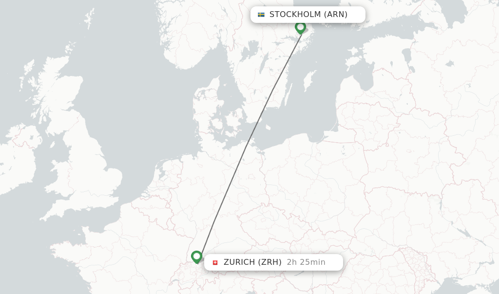 Direct (non-stop) flights from Stockholm to Zurich - schedules ...