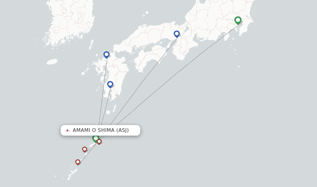 JAL flights from Amami O Shima, ASJ - FlightsFrom.com
