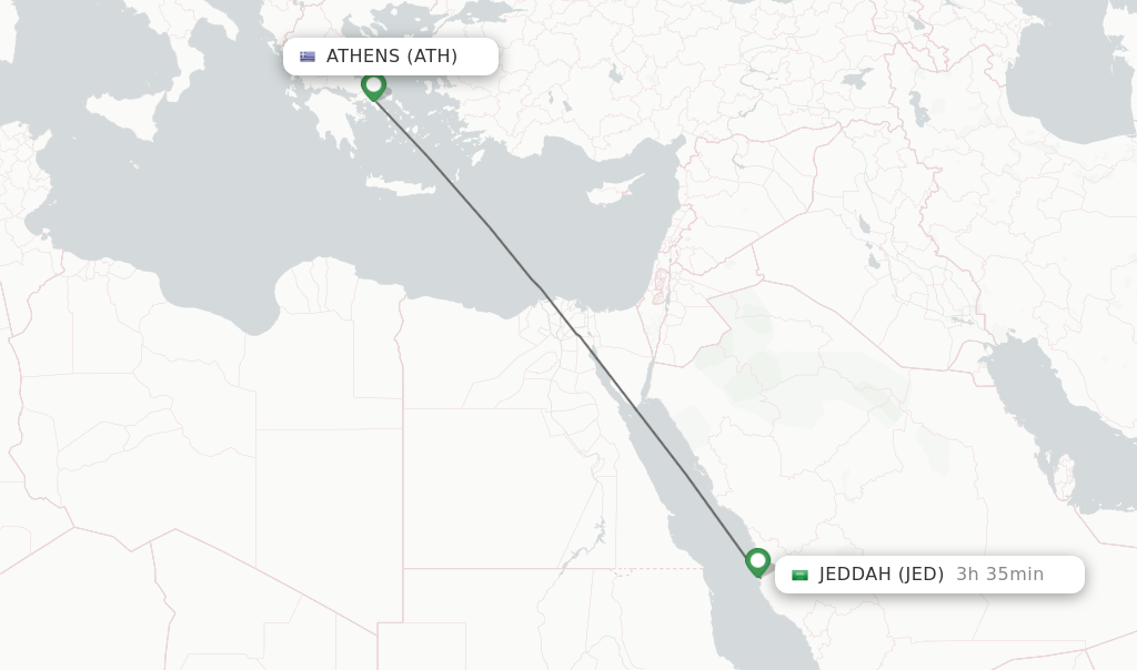 Direct (non-stop) flights from Athens to Jeddah - schedules ...
