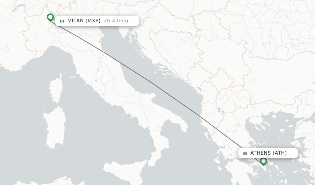 Direct (non-stop) flights from Athens to Milan - schedules ...