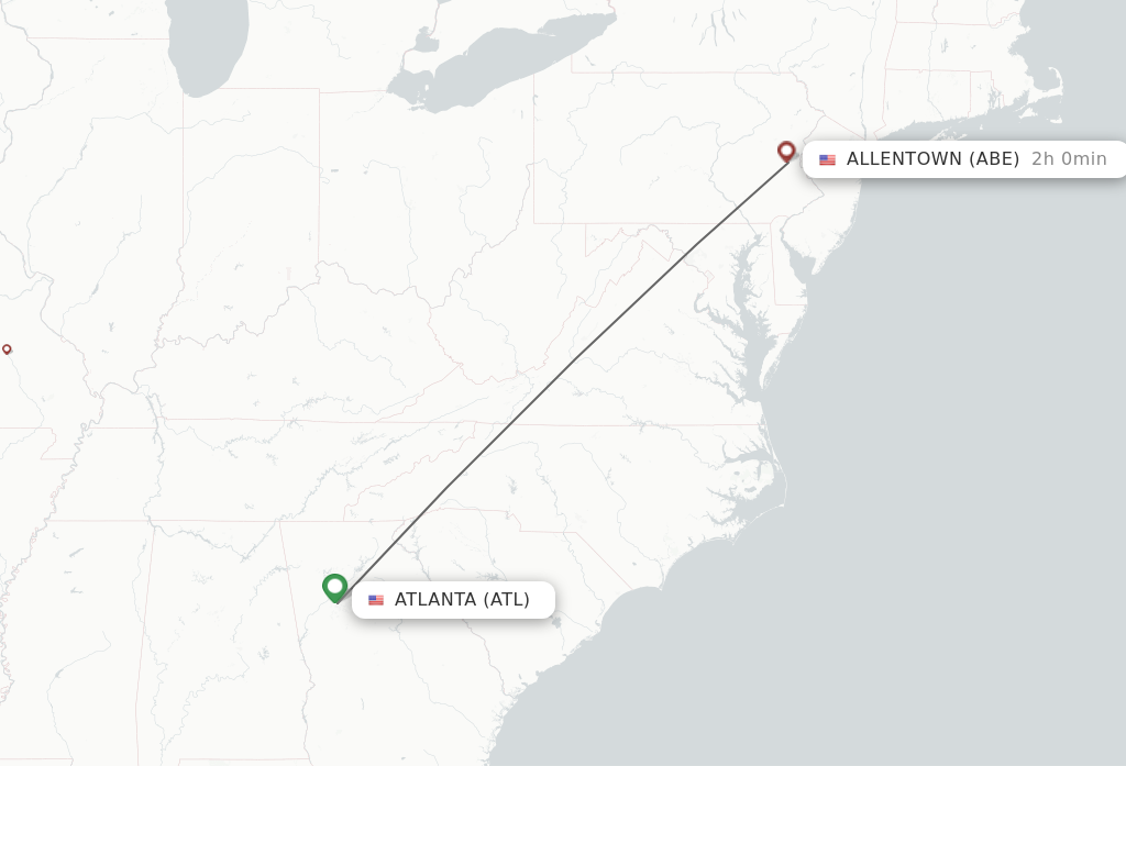 Direct (non-stop) flights from Atlanta to Allentown - schedules ...