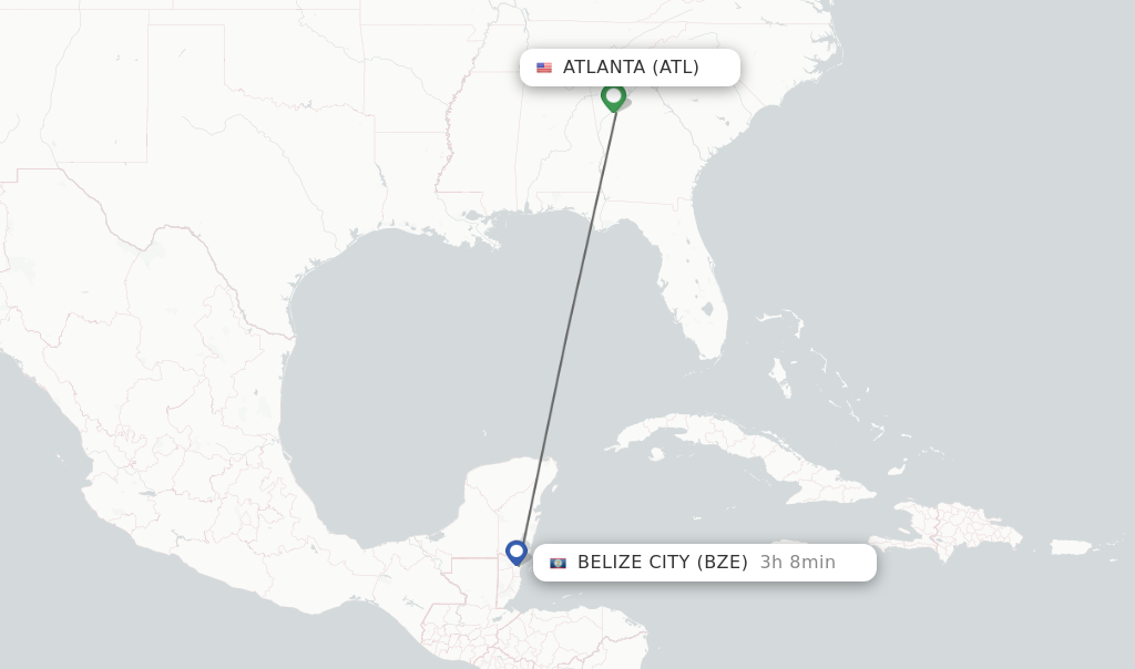 Direct (non-stop) flights from Atlanta to Belize City - schedules ...