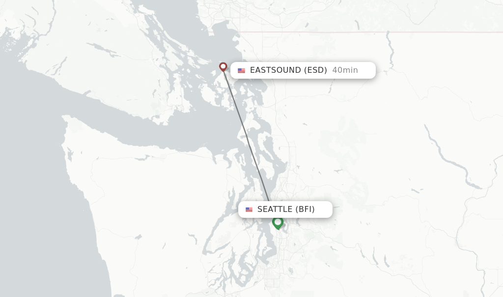 Direct (non-stop) flights from Seattle to Eastsound - schedules ...