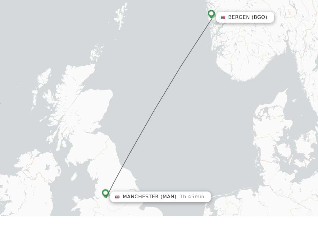 Direct (non-stop) flights from Bergen to Manchester - schedules ...