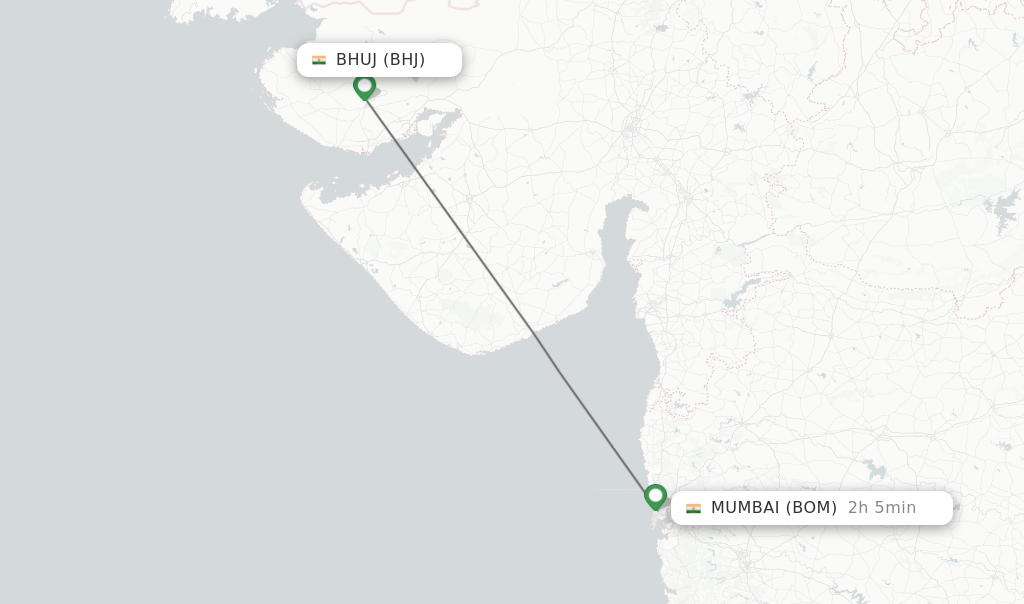Direct (non-stop) flights from Bhuj to Mumbai - schedules - FlightsFrom.com