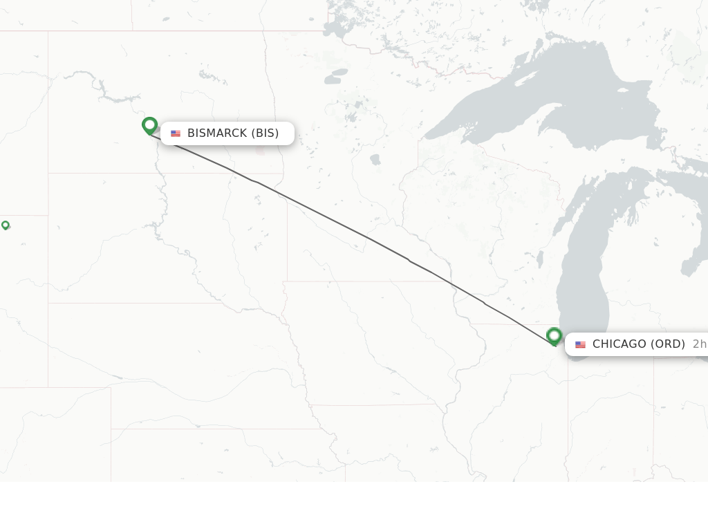 Direct (non-stop) flights from Chicago to Bismarck - schedules ...