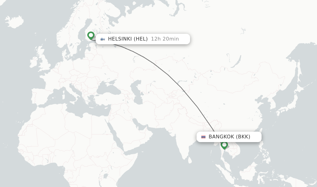 Direct (non-stop) flights from Bangkok to Helsinki - schedules ...