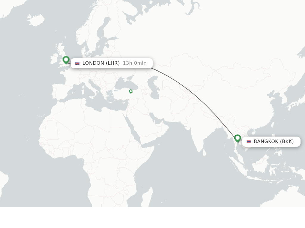Direct (non-stop) flights from Bangkok to London - schedules ...