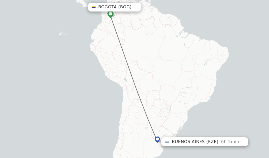 Direct (non-stop) flights from Bogota to Buenos Aires - schedules ...