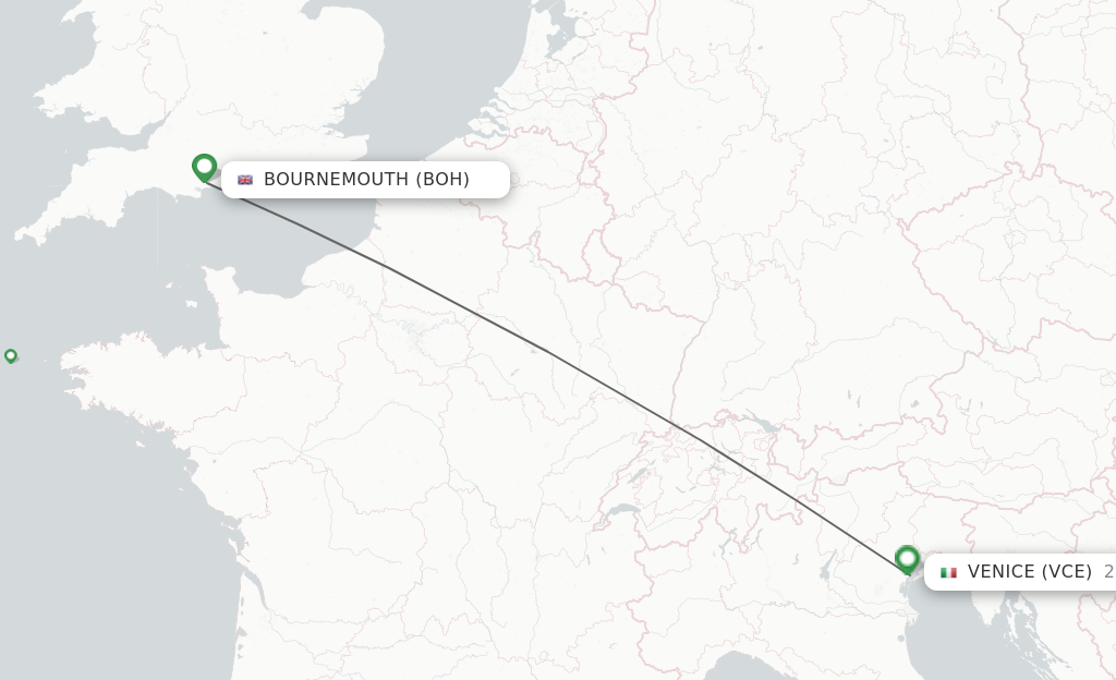 Direct (non-stop) flights from Bournemouth to Venice - schedules ...