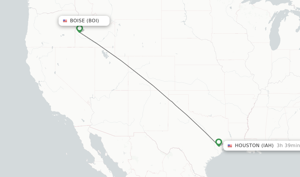 Direct (non-stop) flights from Boise to Houston - schedules ...