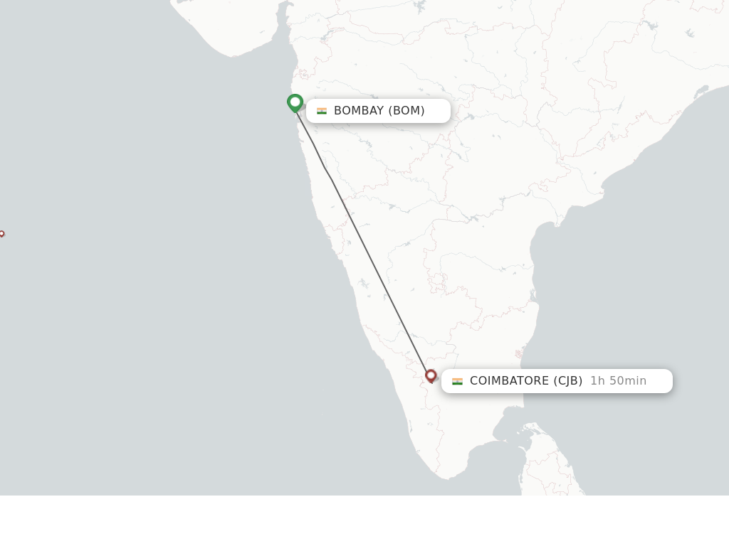 Direct (non-stop) flights from Mumbai to Coimbatore - schedules ...