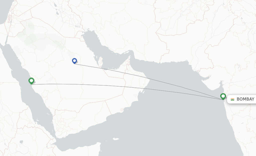 Saudia flights from Mumbai, BOM - FlightsFrom.com