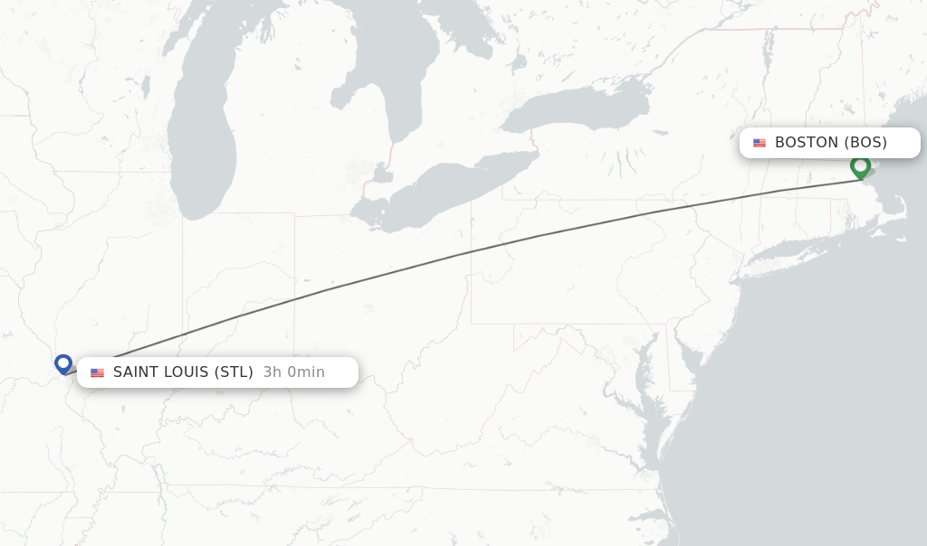 Direct (non-stop) flights from Boston to Saint Louis - schedules ...
