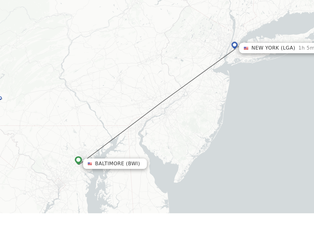 Direct (non-stop) flights from Baltimore to New York - schedules ...