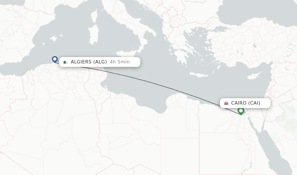 Direct (non-stop) flights from Cairo to Algiers - schedules ...