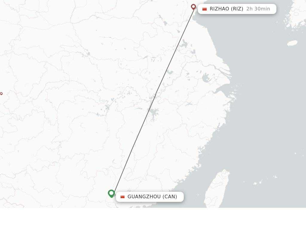 Direct (non-stop) flights from Guangzhou to Rizhao - schedules ...