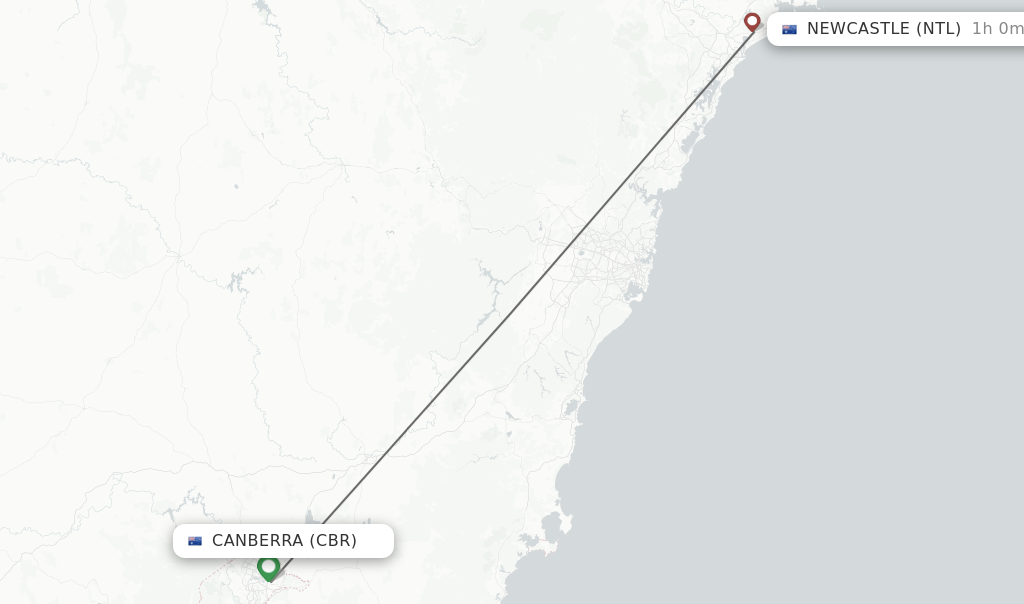 Direct (non-stop) flights from Canberra to Newcastle - schedules ...