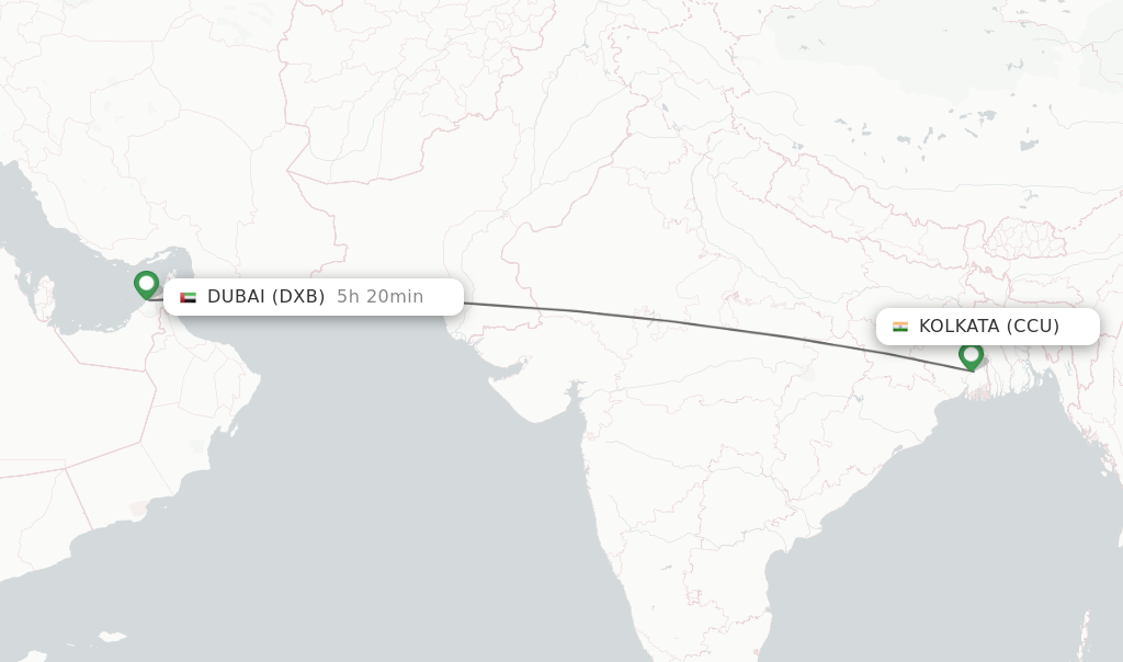 Direct (non-stop) flights from Kolkata to Dubai - schedules ...