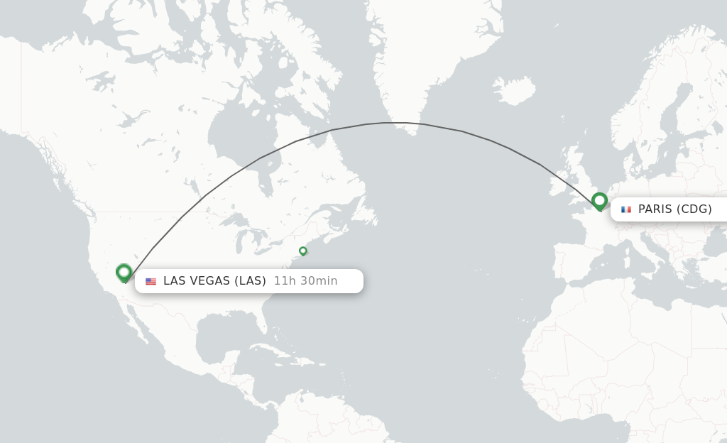 Direct (non-stop) flights from Paris to Las Vegas - schedules ...