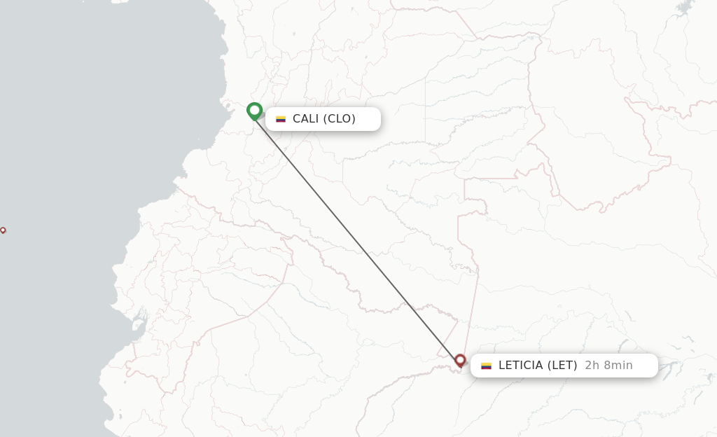 Direct (non-stop) flights from Cali to Leticia - schedules ...