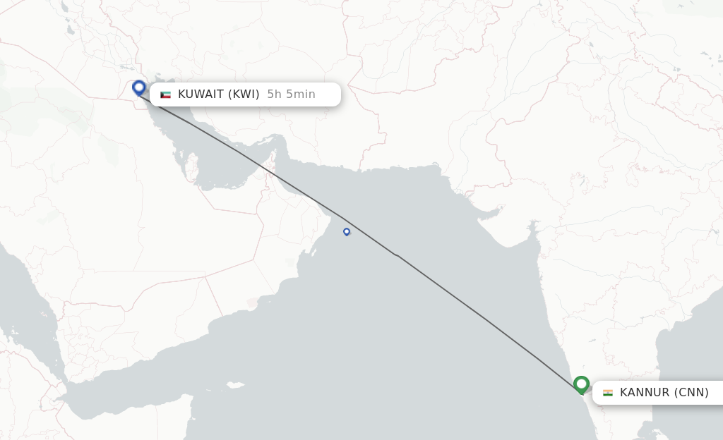 Direct (non-stop) flights from Kannur to Kuwait - schedules ...