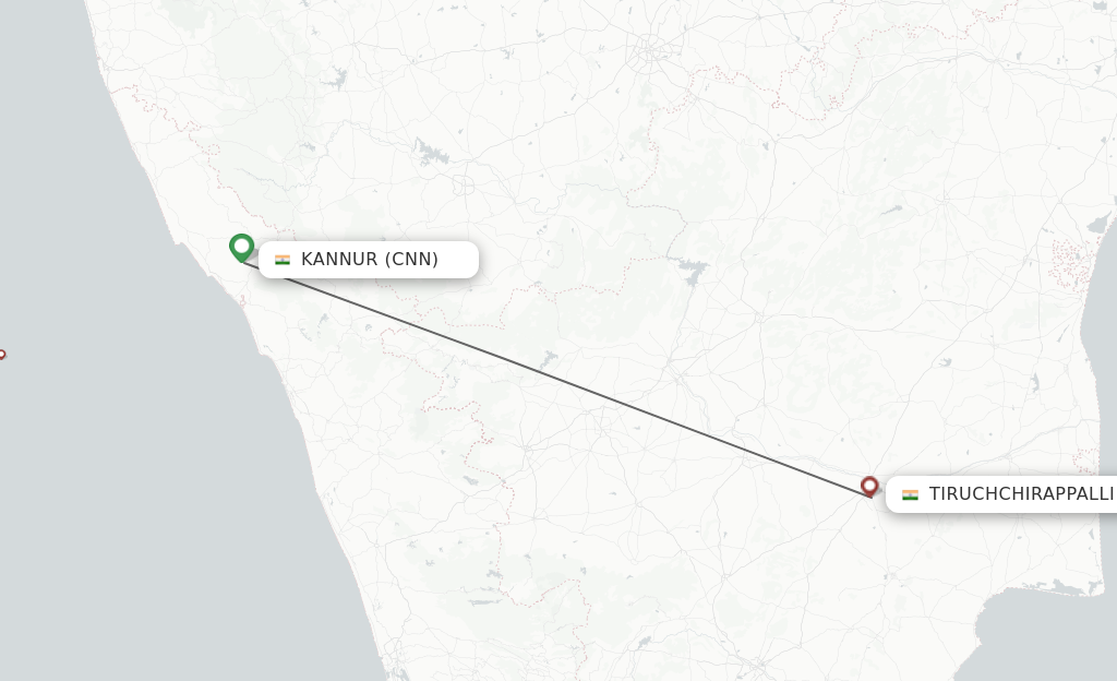 Direct (non-stop) flights from Kannur to Tiruchirappalli - schedules ...