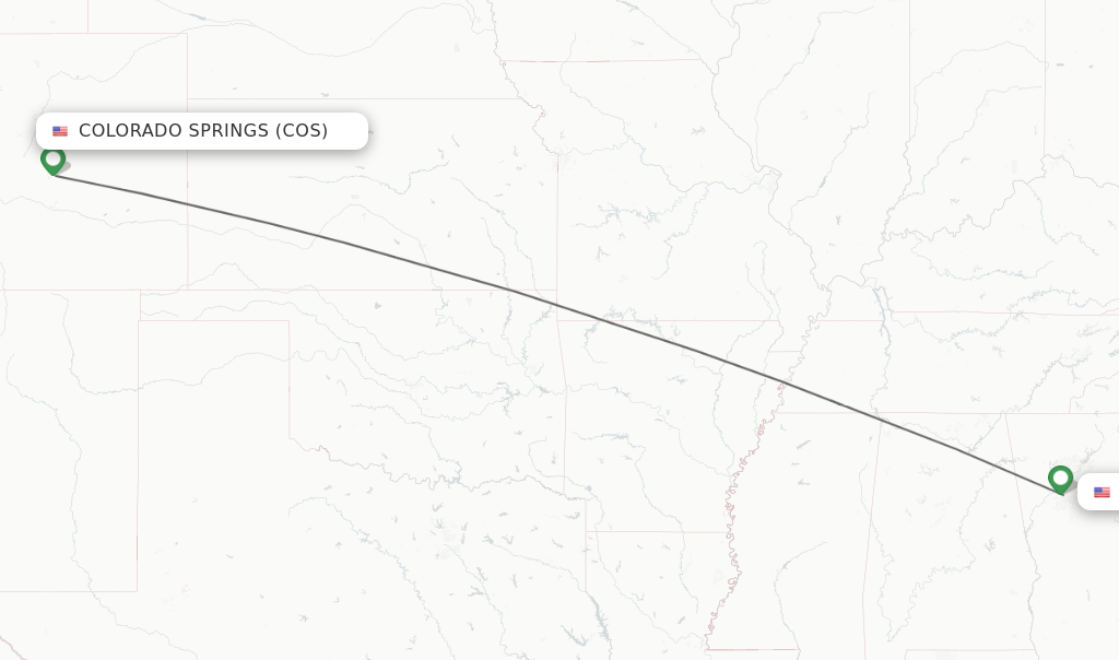 Direct (non-stop) flights from Colorado Springs to Atlanta - schedules ...