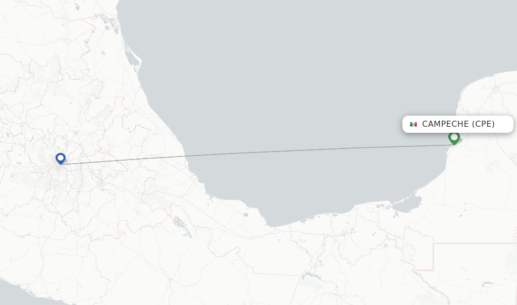 Direct (non-stop) flights from Campeche, Ingeniero Alberto Acuna Ongay ...