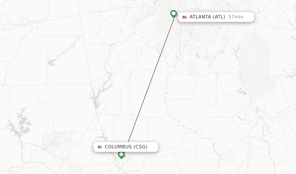 Direct (non-stop) flights from Columbus to Atlanta - schedules ...