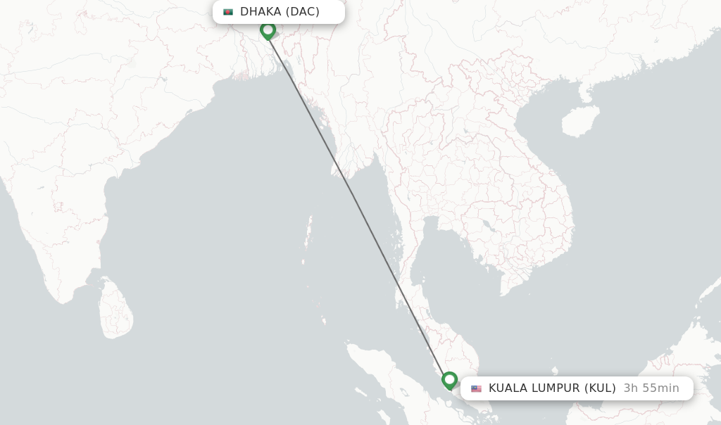 Direct (non-stop) flights from Dhaka to Kuala Lumpur - schedules ...