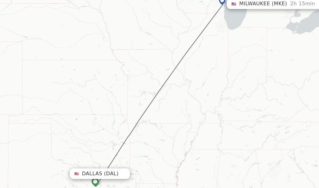 Direct (non-stop) flights from Dallas to Milwaukee - schedules ...