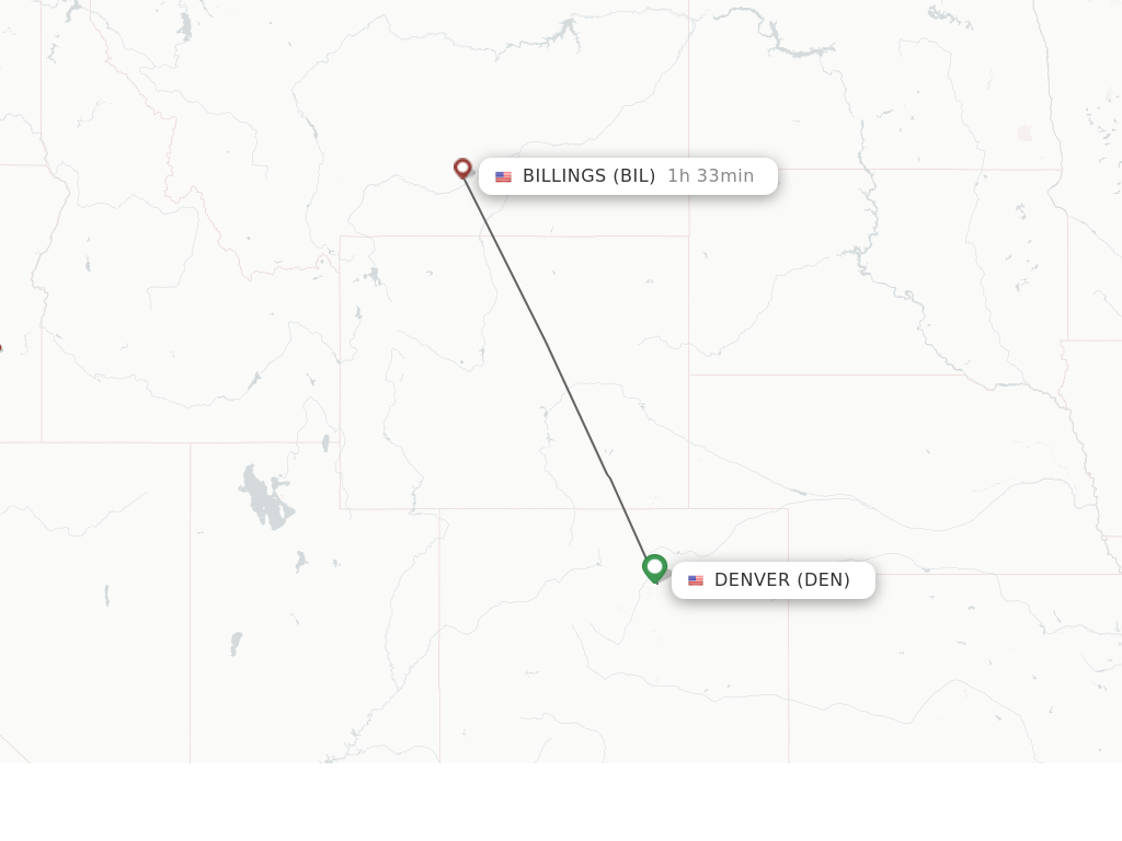 Direct (non-stop) flights from Denver to Billings - schedules ...