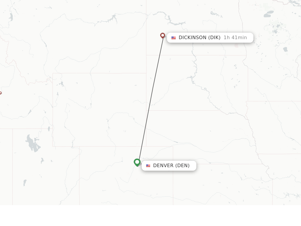 Direct (non-stop) flights from Denver to Dickinson - schedules ...