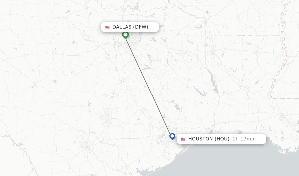 Direct (non-stop) flights from Dallas to Houston - schedules ...