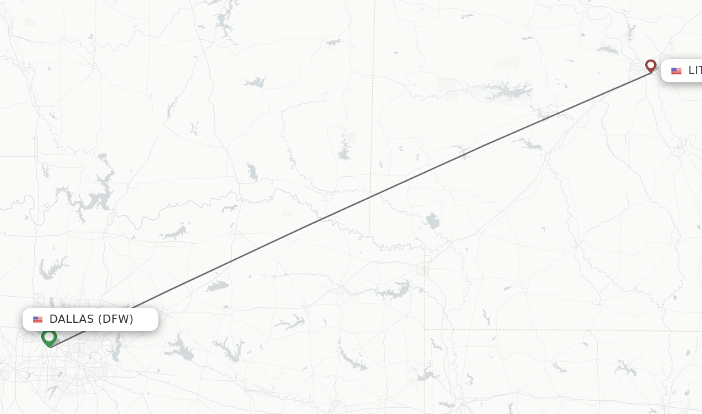 Direct (non-stop) flights from Dallas to Little Rock - schedules ...