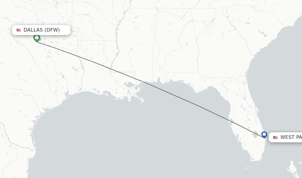 Direct (non-stop) flights from Dallas to West Palm Beach - schedules ...