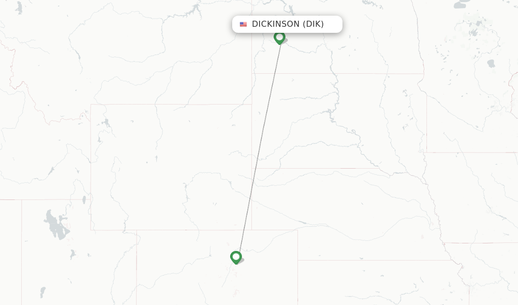 Direct (non-stop) flights from Dickinson Regional Airport (DIK ...