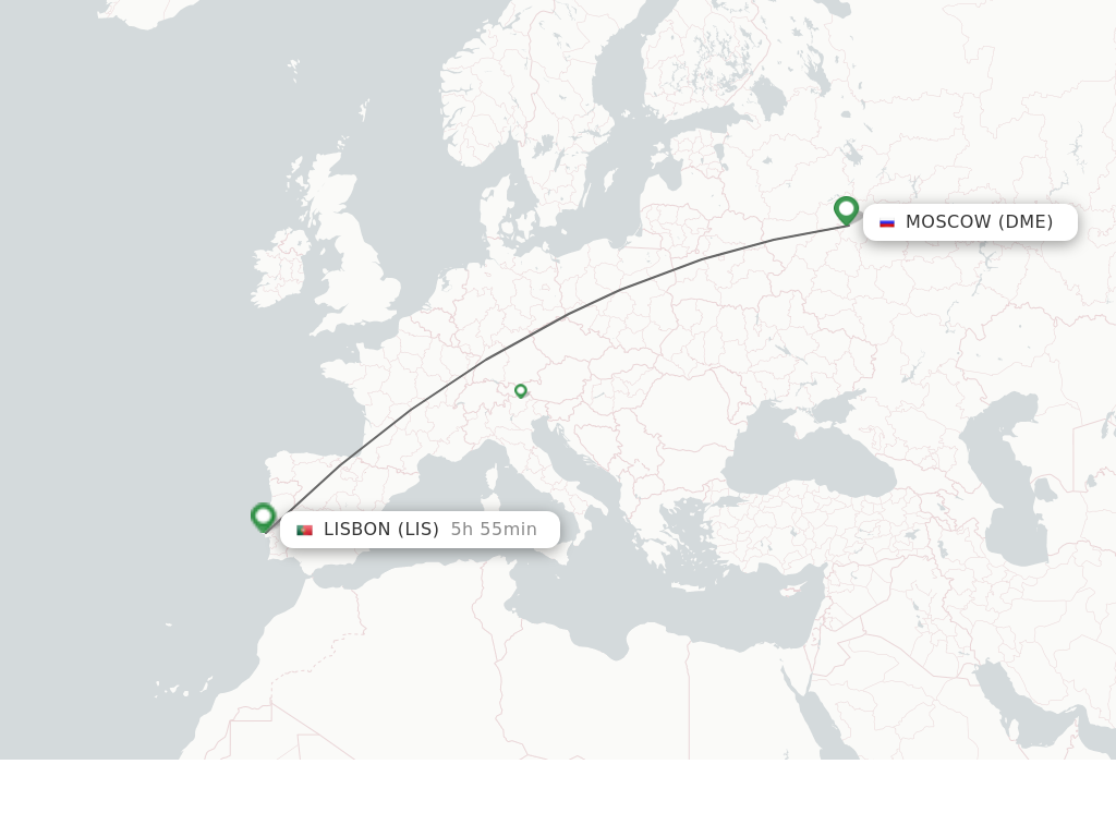 Direct (non-stop) flights from Moscow to Lisbon - schedules ...