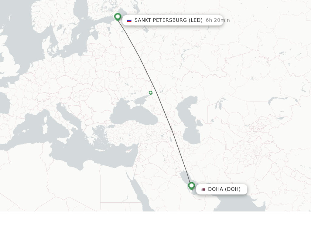 Direct (non-stop) flights from Doha to Saint Petersburg - schedules ...