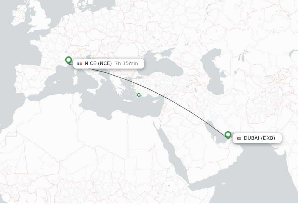 Direct (non-stop) flights from Dubai to Nice - schedules - FlightsFrom.com