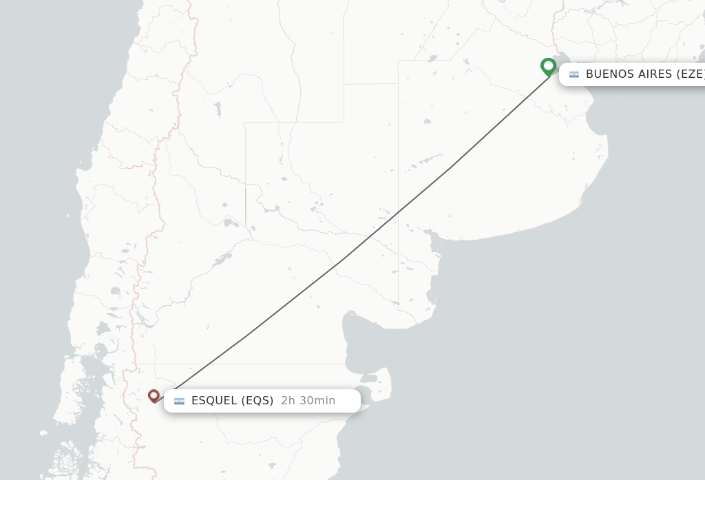 Direct (non-stop) flights from Buenos Aires to Esquel - schedules ...