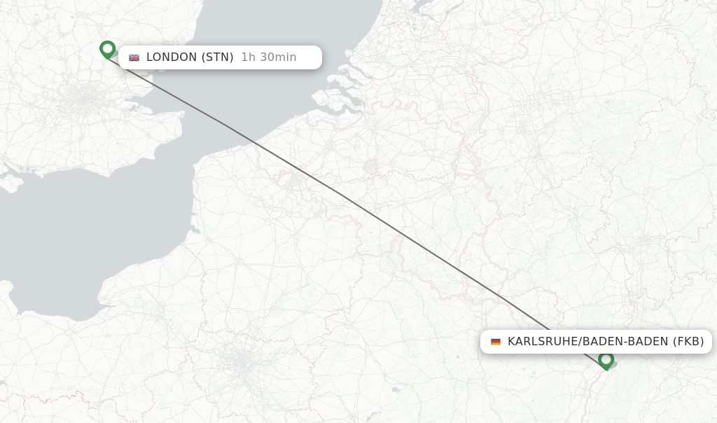 Direct (non-stop) flights from Karlsruhe/Baden-Baden to London ...