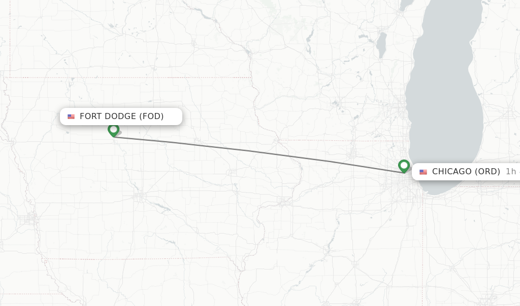 Direct (non-stop) flights from Fort Dodge to Chicago - schedules ...